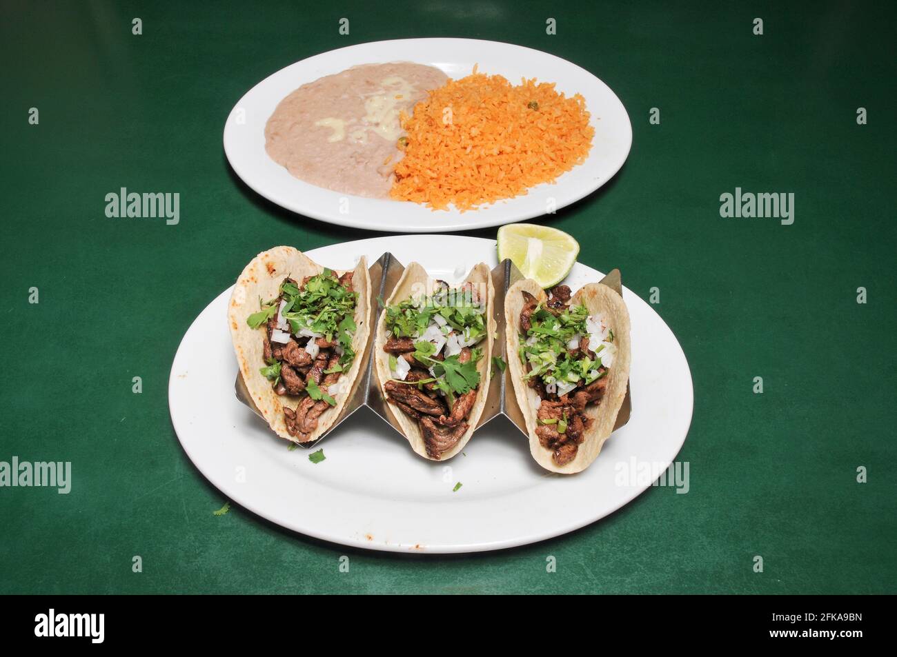 Authentic tex mex mexican cuisine known as steak tacos Stock Photo - Alamy