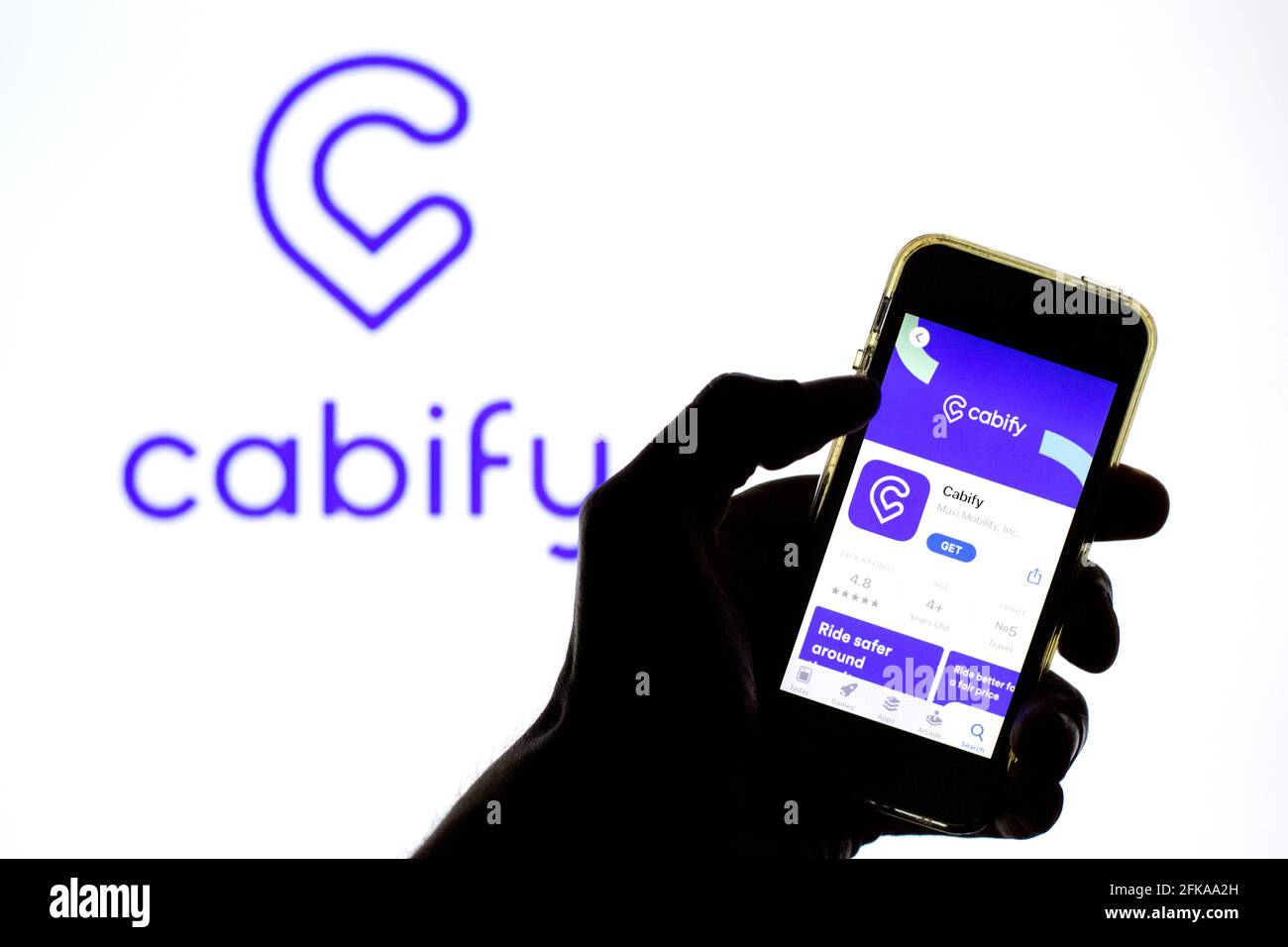 In this photo illustration a Cabify app in App Store seen displayed on ...