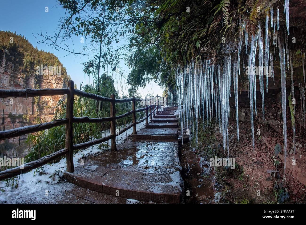 Chongqing mountain snow all around Stock Photo - Alamy