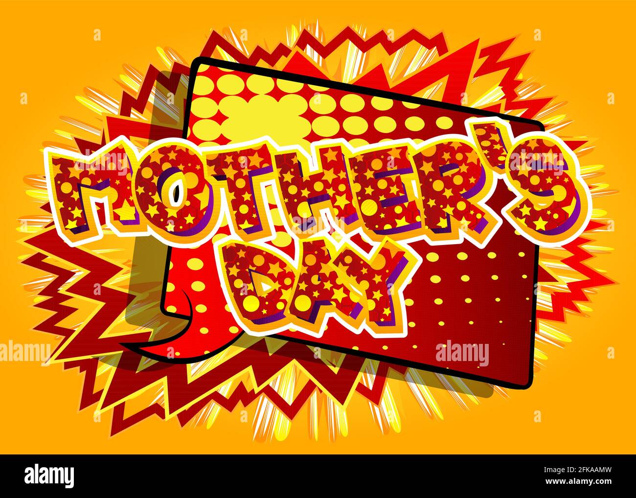 Mother's Day - Comic book style text. Celebrating parents event related ...