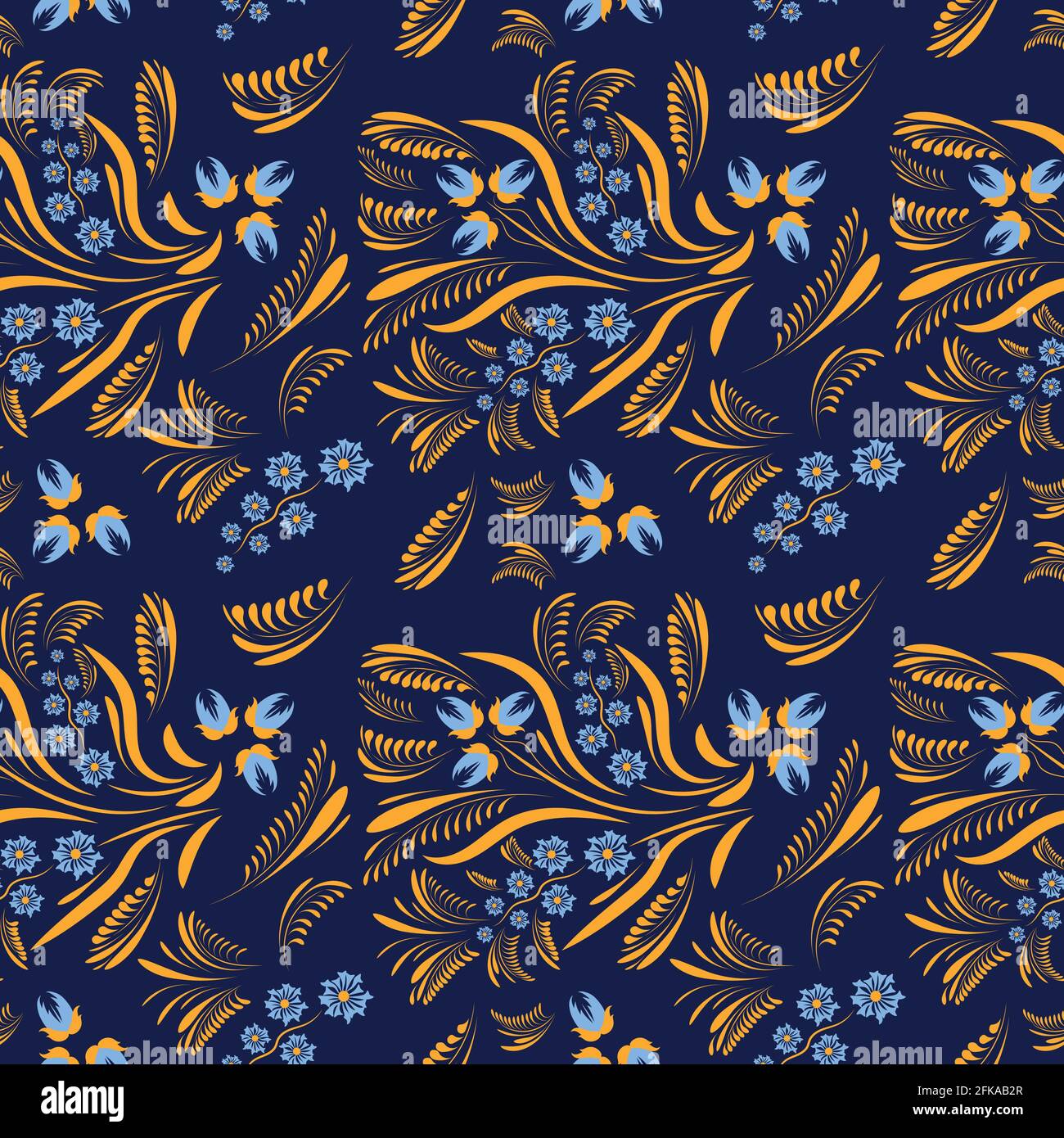 Dark Blue Floral Pattern