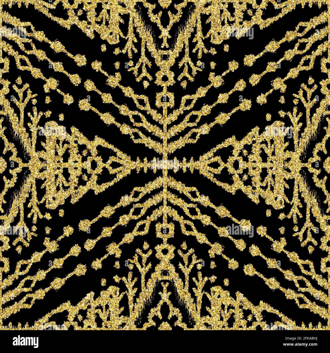 Seamless gold glitter ethnic rug motif pattern Stock Photo - Alamy