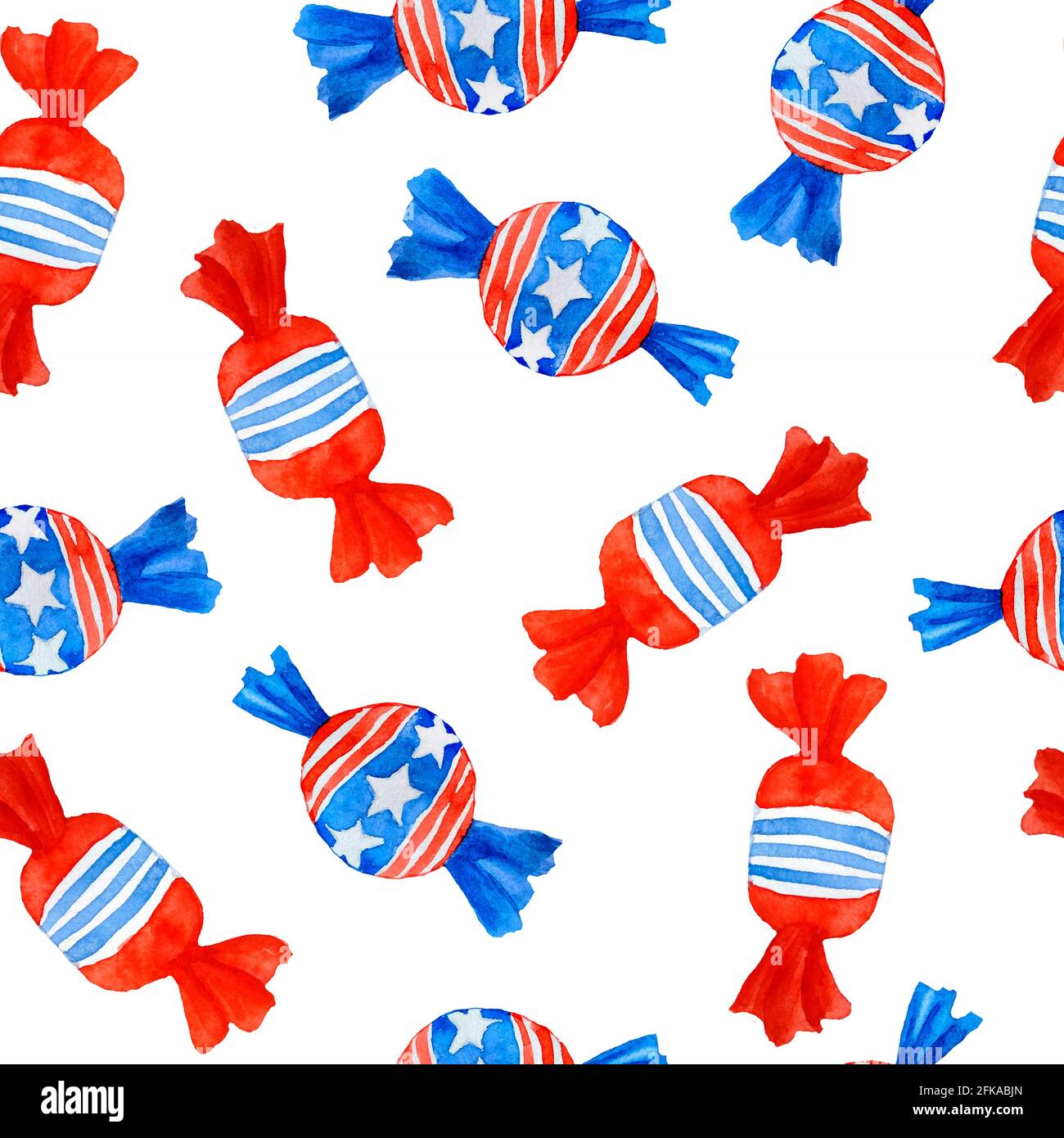 Watercolor seamless hand drawn pattern for patriotic 4th fourth of July ...