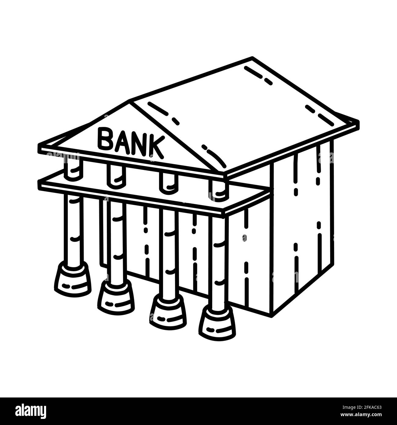 Financial Activity in Bank Hand Drawn Icon Set Vector Stock Vector ...