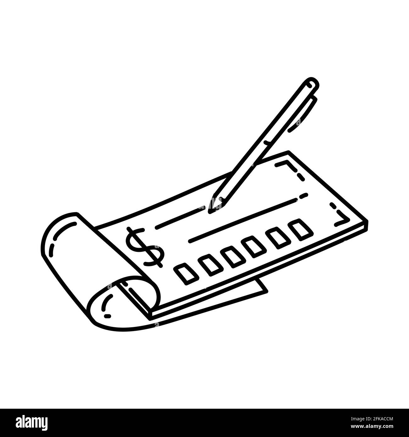 Financial Activity in Check Hand Drawn Icon Set Vector Stock Vector ...