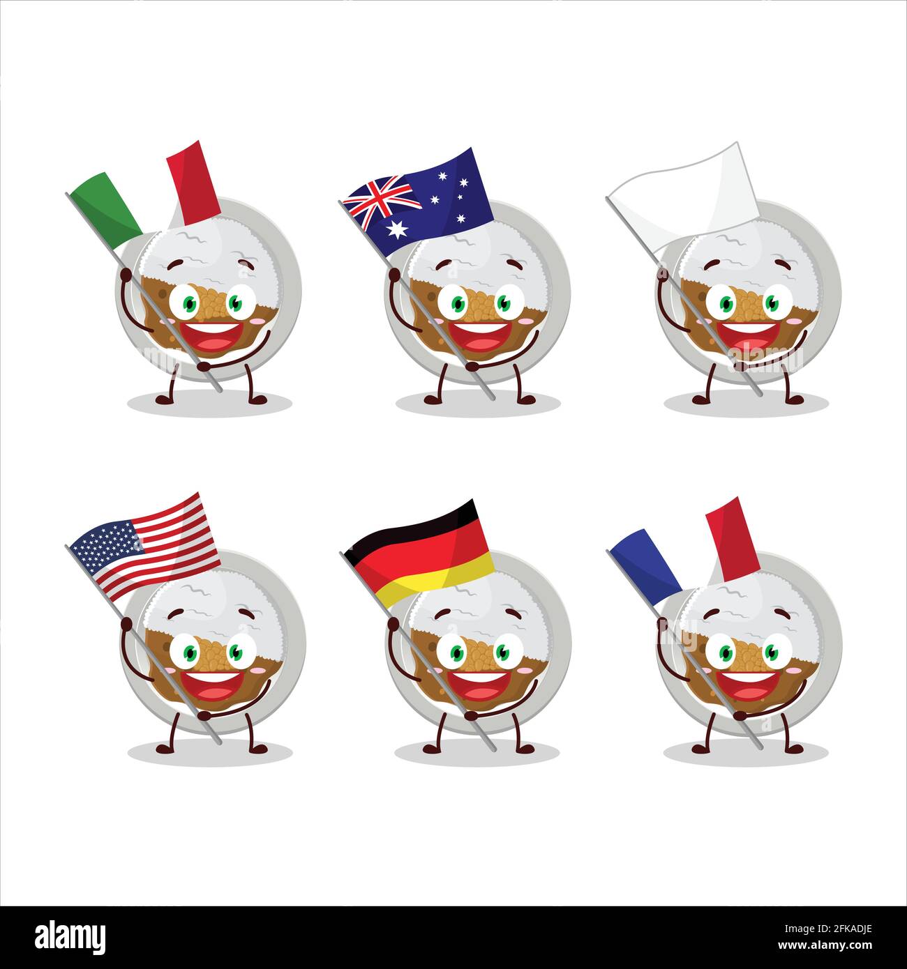 Coco Ichibanya Curry Cartoon Character Bring The Flags Of Various