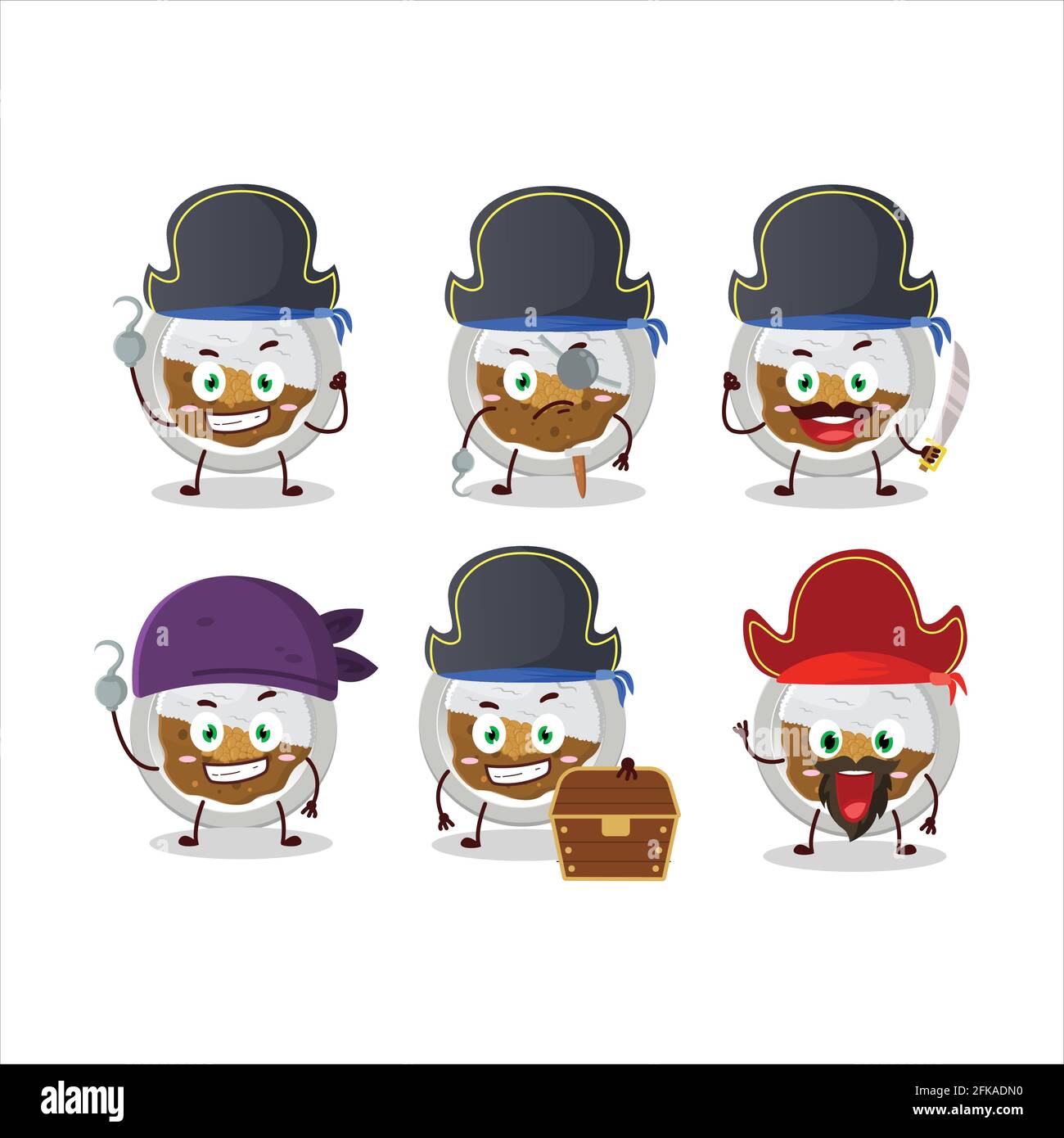 Cartoon character of coco ichibanya curry with various pirates ...