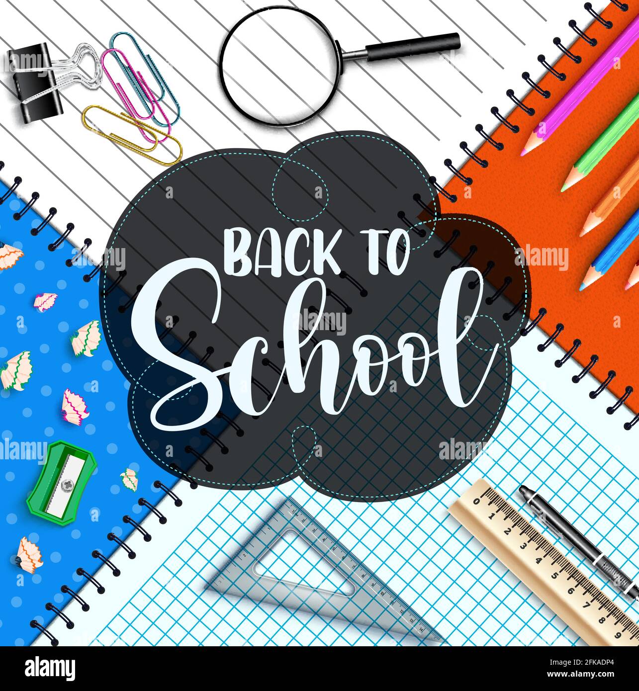 Back to school vector template design. Back to school text with ...