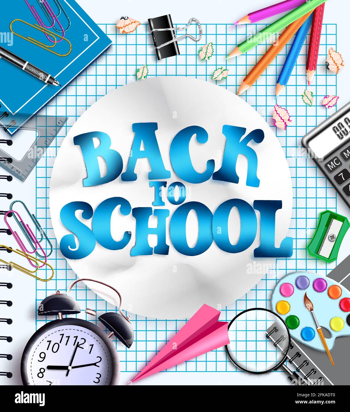 Back to school vector banner background. Back to school text in ...