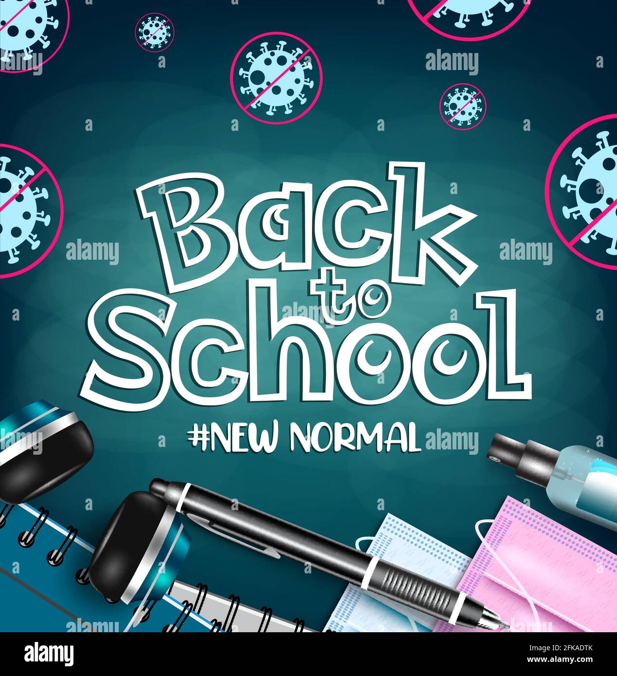 Back to school vector banner template. Back to school text in space ...