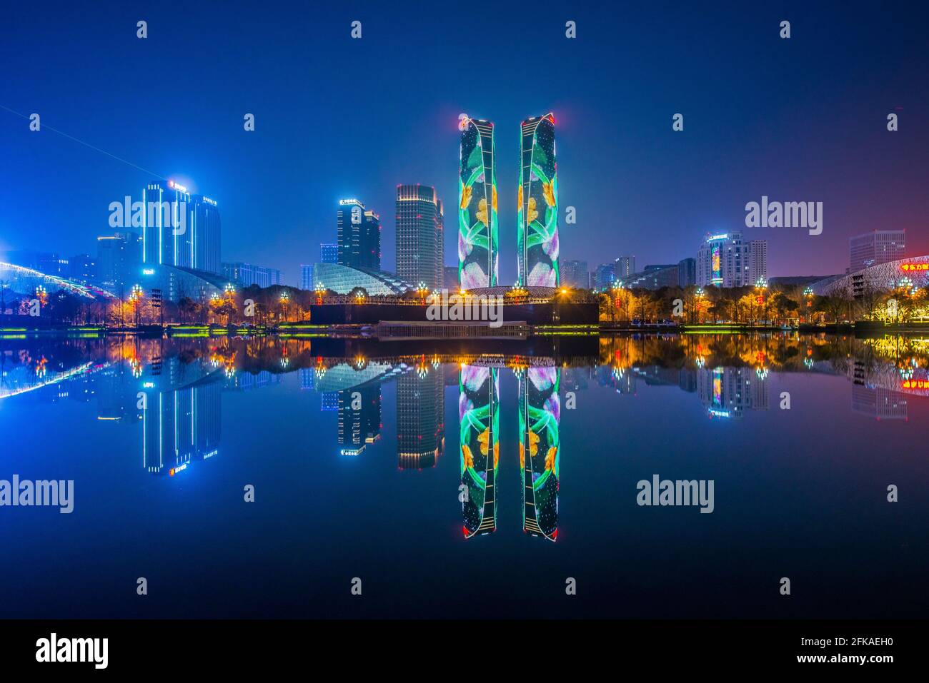 Chengdu city light show Stock Photo - Alamy