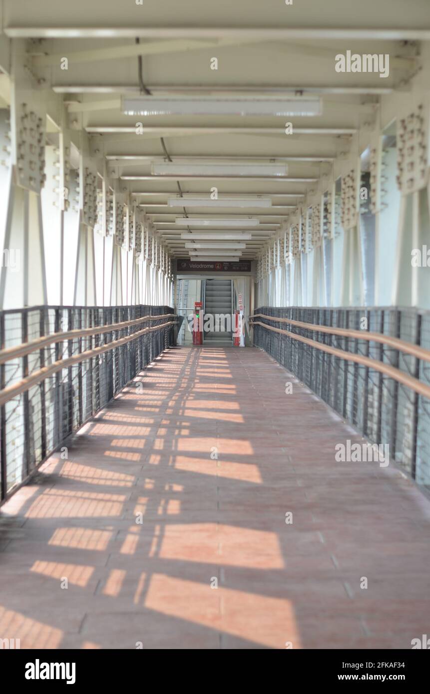 Rawamangun, Jakarta Indonesia, April 23, 2021: A pedestrian flyover ...