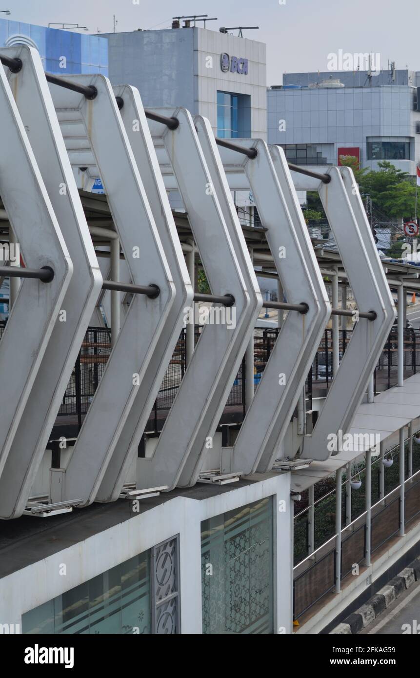 Rawamangun, Jakarta Indonesia, April 23, 2021: A pedestrian flyover ...