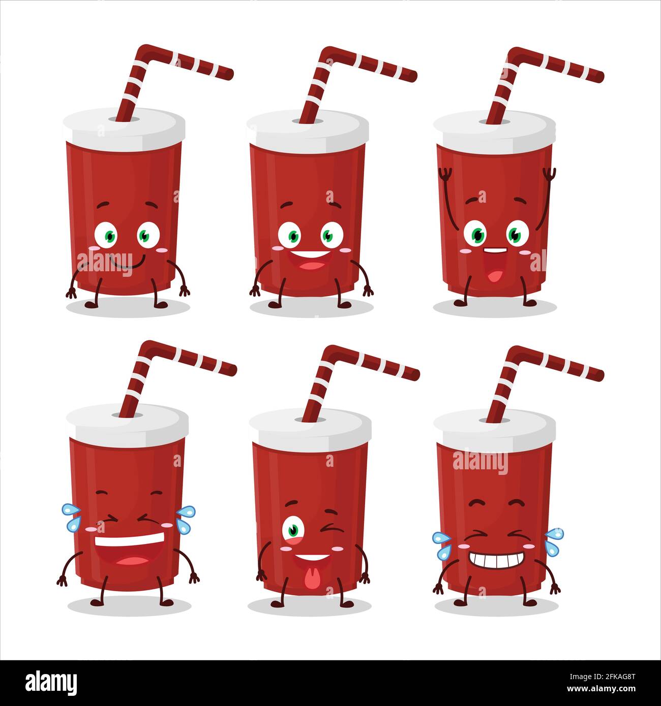 Cartoon character of red cardboard cup with smile expression. Vector ...