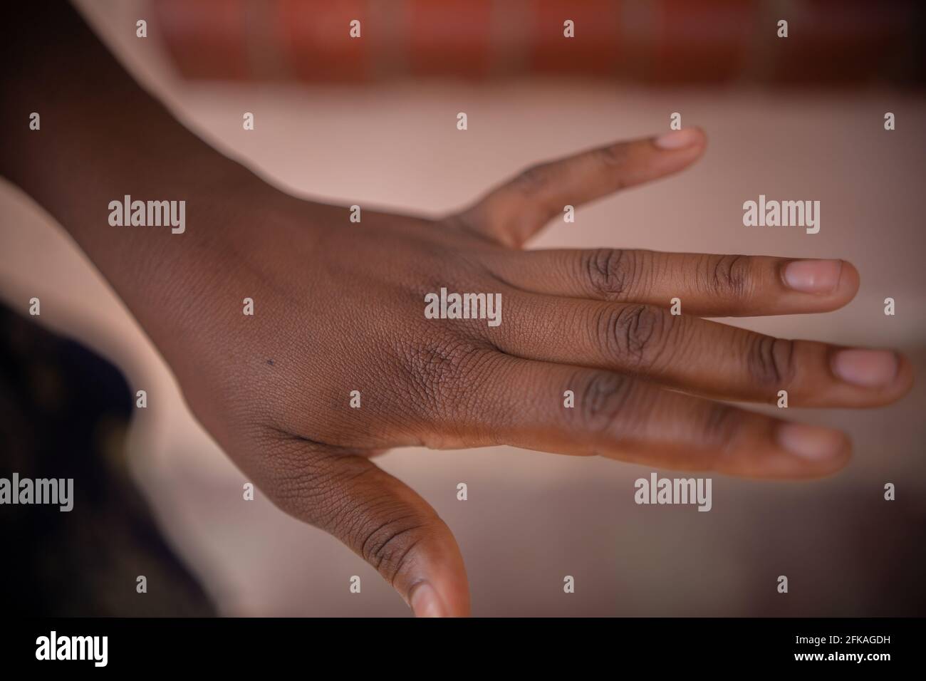 Zambian, African woman hand, sign of, peace, love, relationship ...