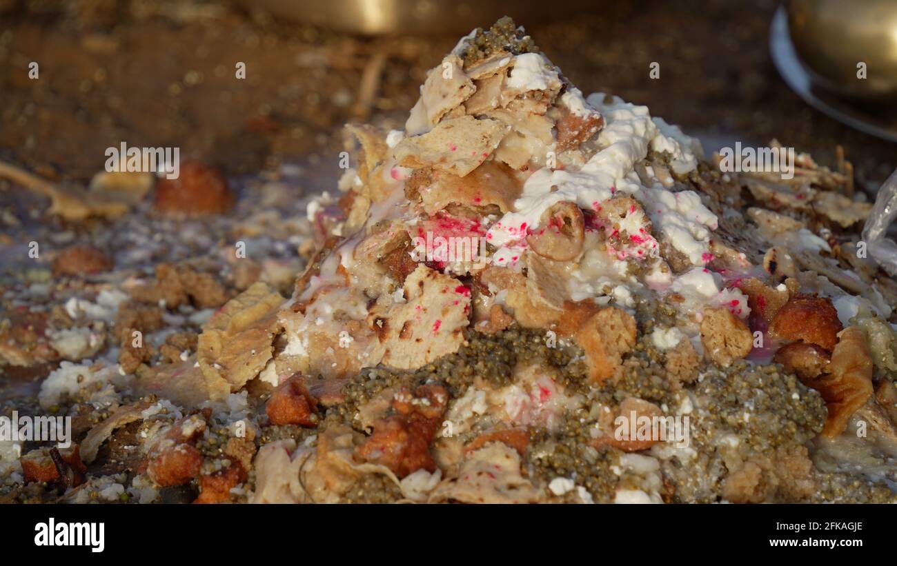 Divine offerings in Hinduism. Offer the sacrifices such food, sprouts ...