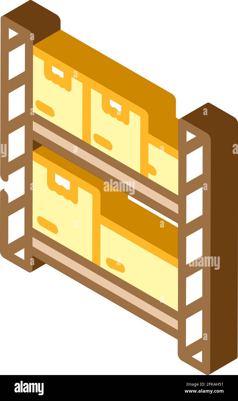 warehouse shelves wholesale isometric icon vector illustration Stock ...