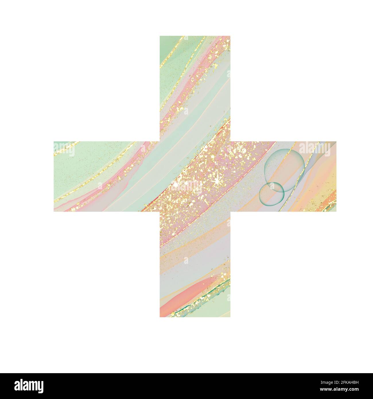 plus shape in fluid art texture background Stock Photo - Alamy