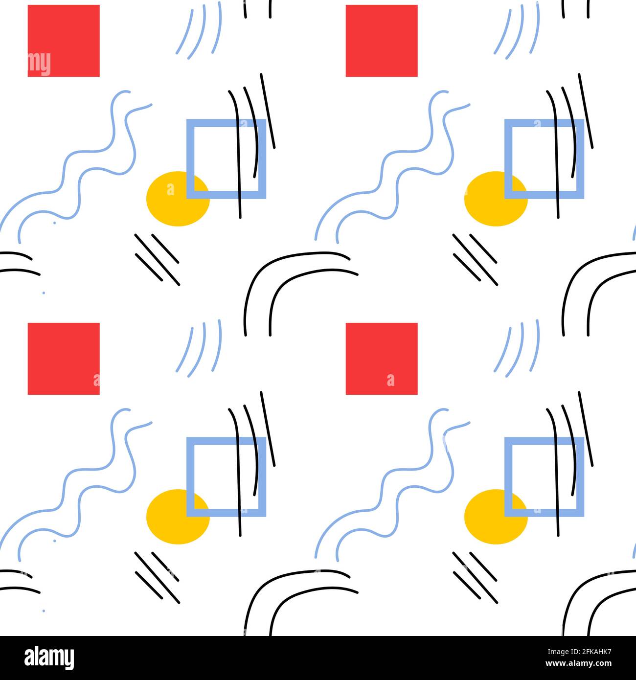 Memphis pattern. Retro background in color figures Stock Vector Image ...