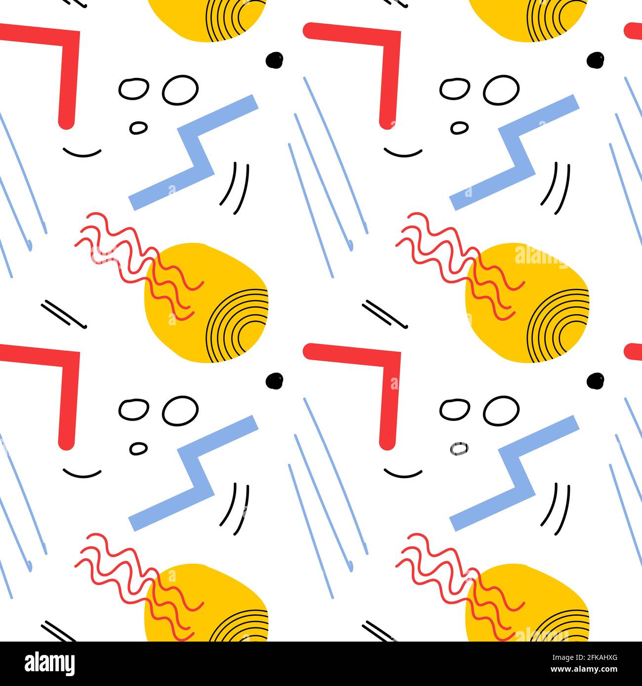 Memphis pattern. Retro background in color figures Stock Vector Image ...