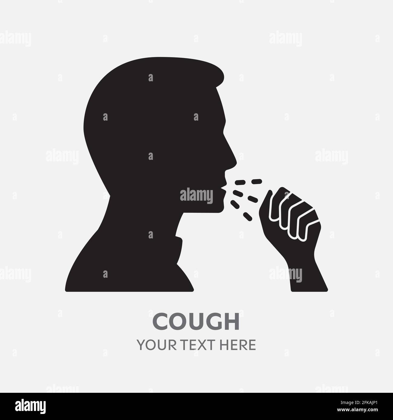 Coughing young man icon on white background. Vector illustration Stock ...