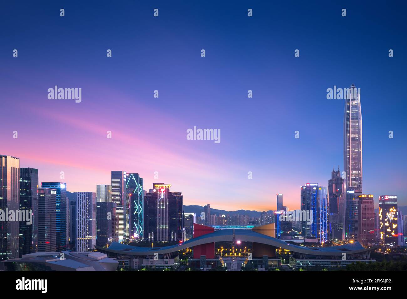 Shenzhen futian central district at night Stock Photo - Alamy