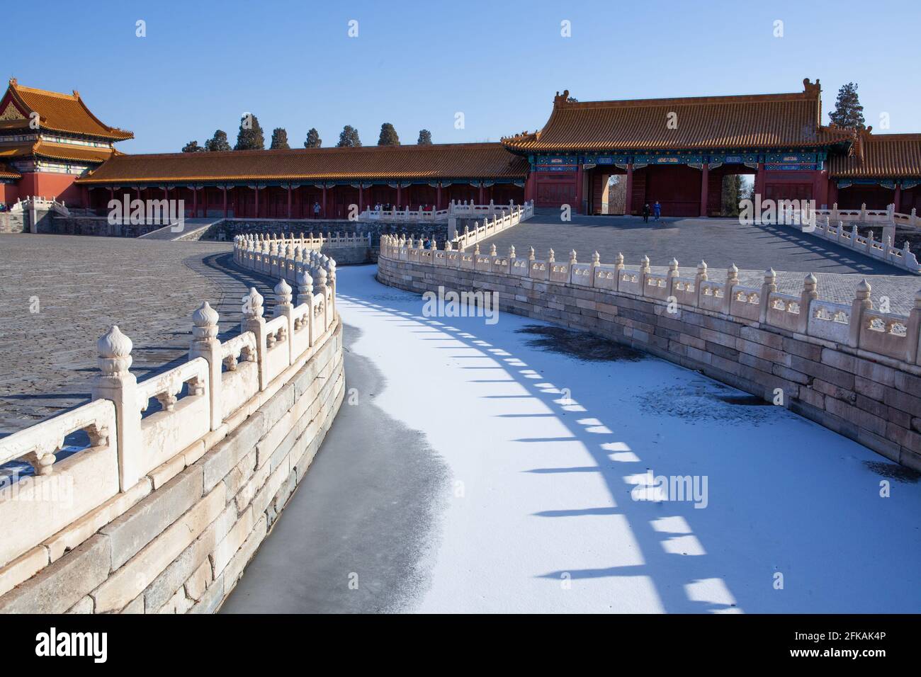 Beijing famous building the Forbidden City winter scenery Stock Photo ...