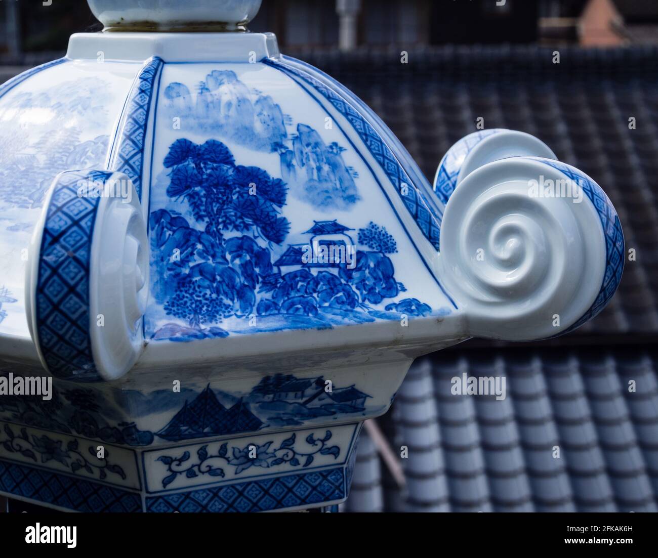 Arita, Japan - November 4, 2016: Detail of porcelain lantern at ...