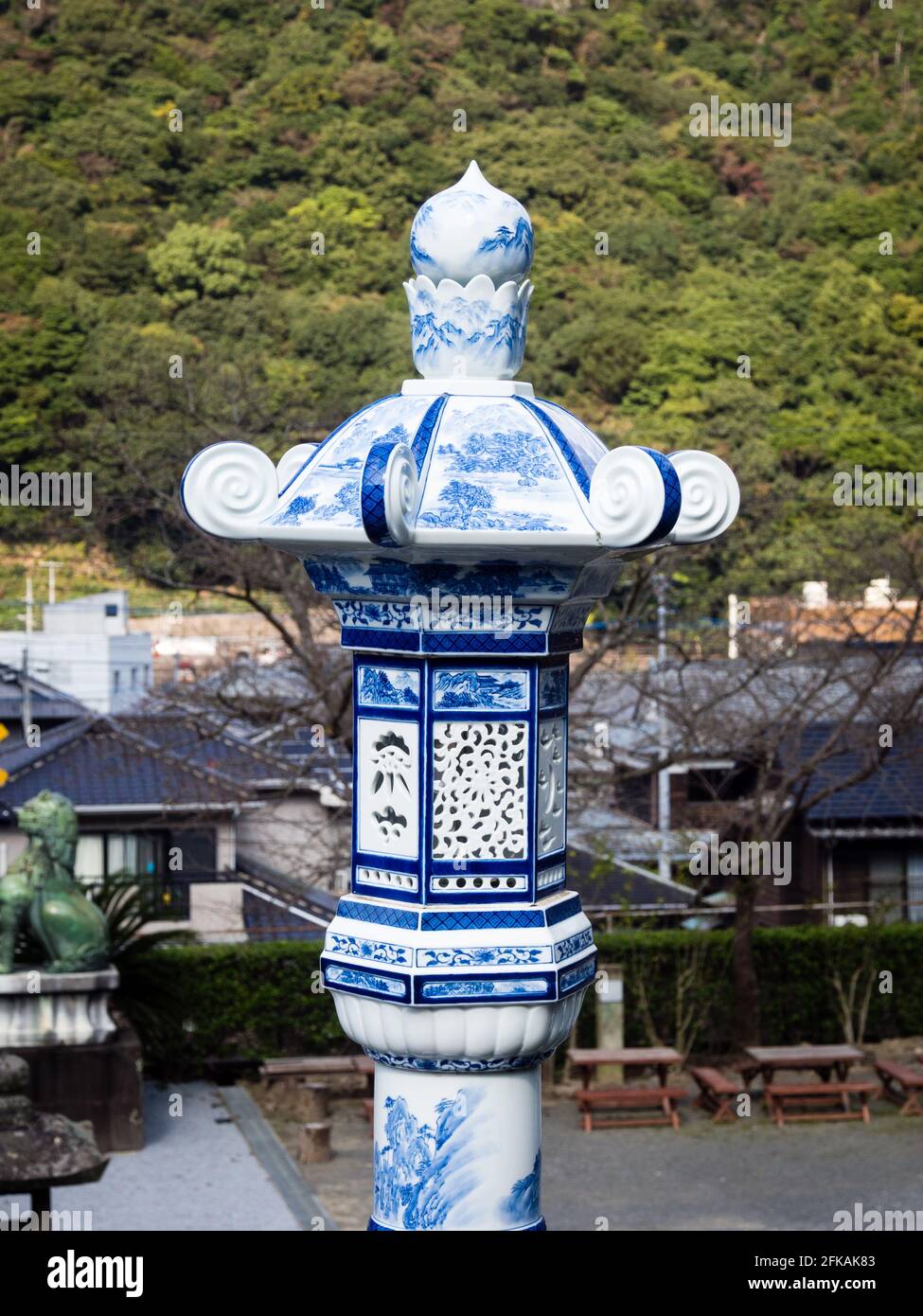 Arita, Japan - November 4, 2016: Japanese lantern made of porcelain at ...