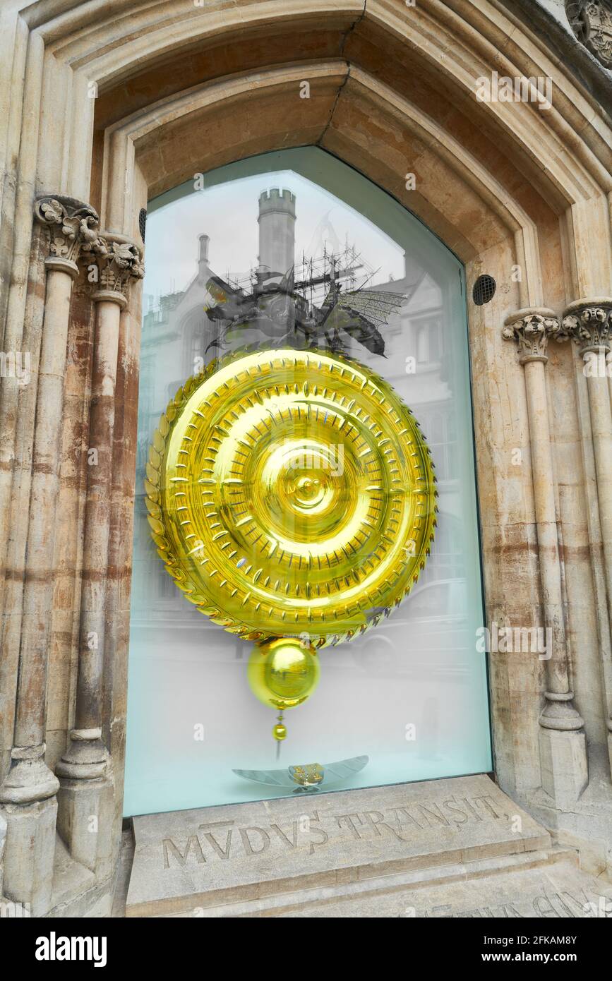 The circular and mechanical gold-plated grasshopper clock, by John ...