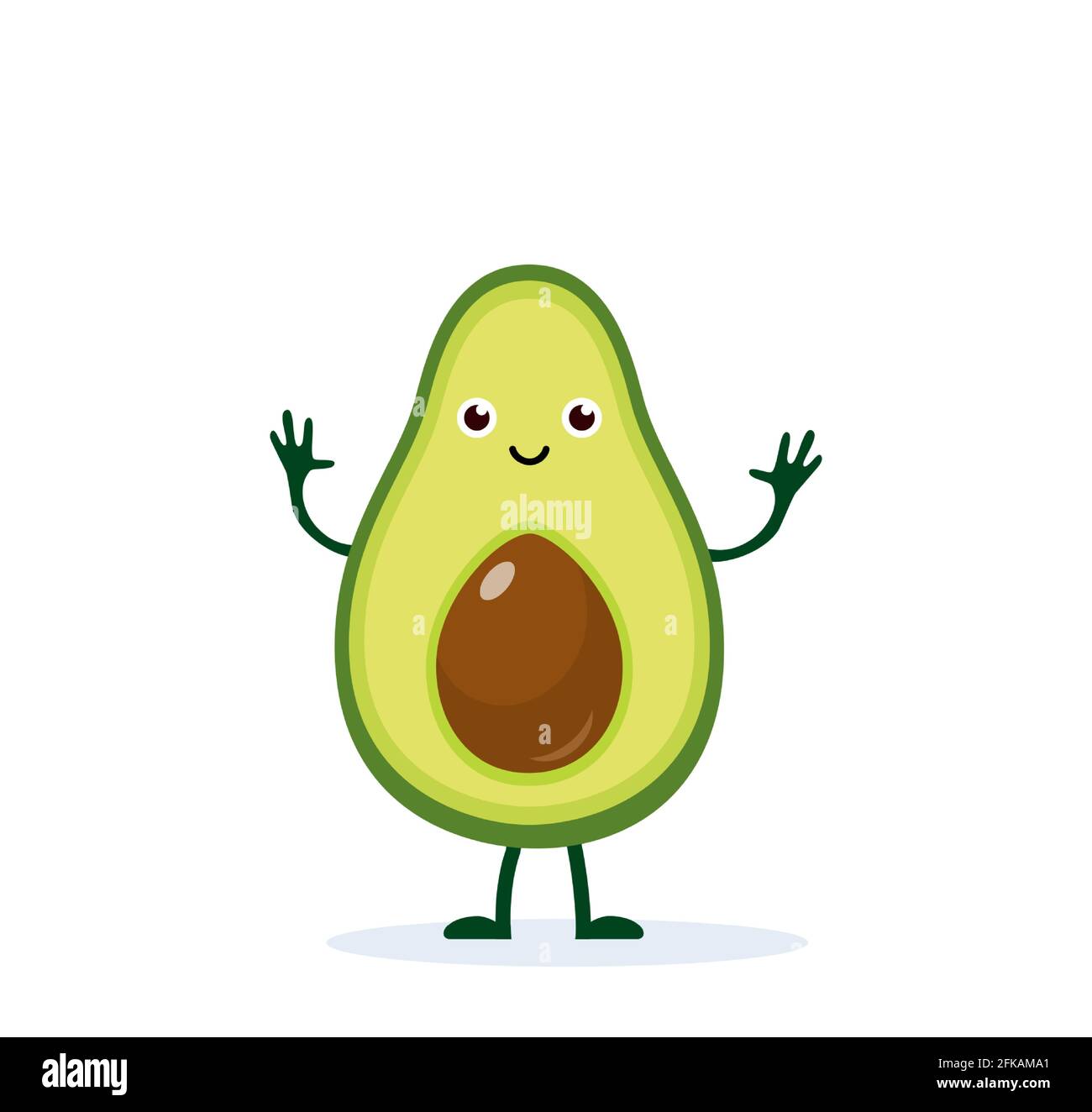 Happy ripe green cartoon avocado hi-res stock photography and images ...