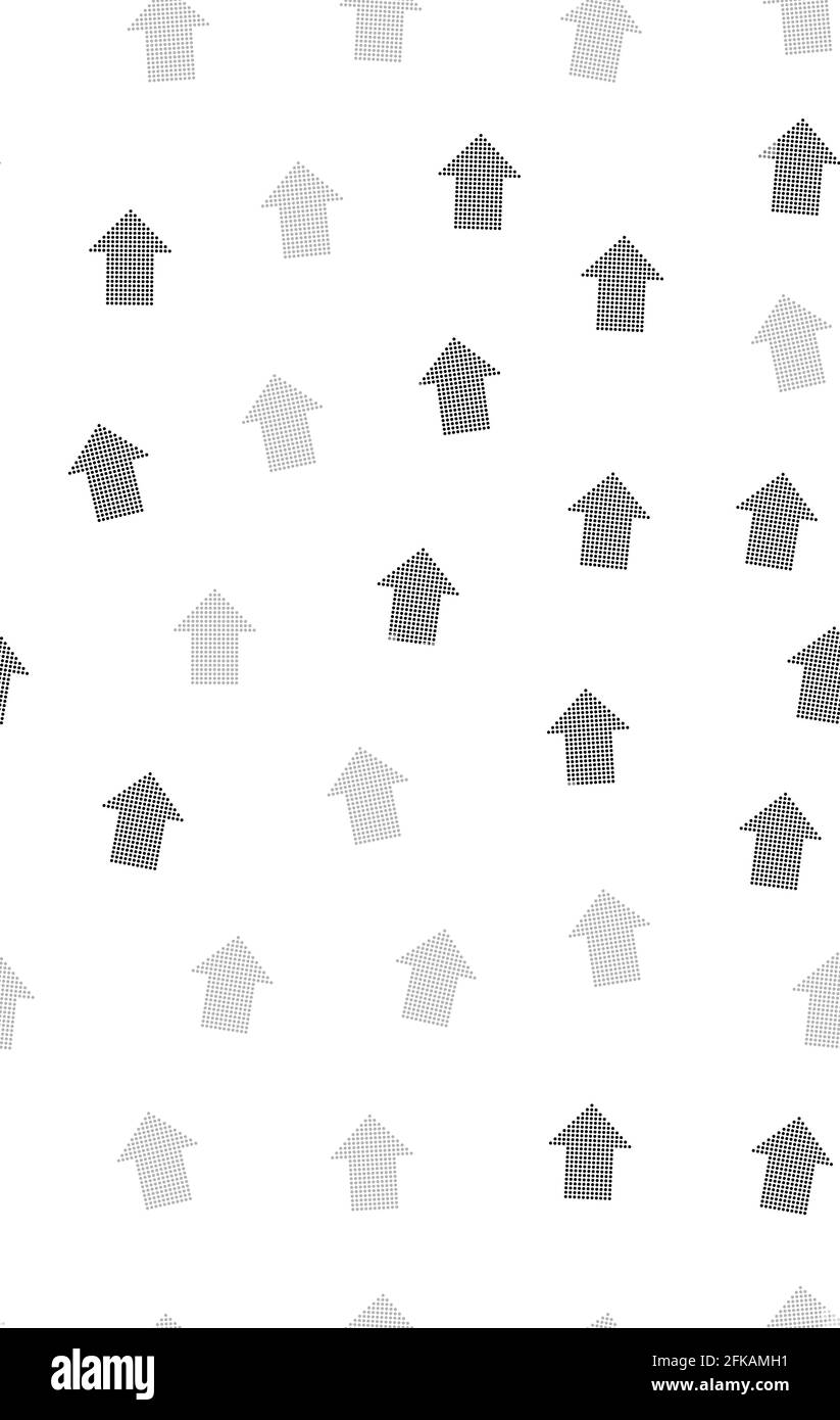 Seamless pattern arrow icons. Dotted halftone graphic effect on white ...