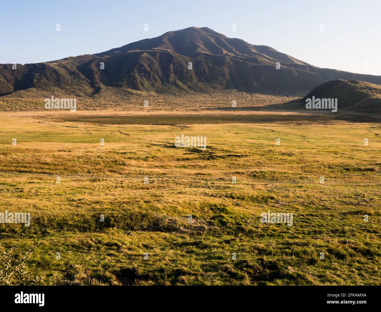 Autumn at Kusasenri Plateau inside Aso volcanic caldera - Aso-Kuju ...