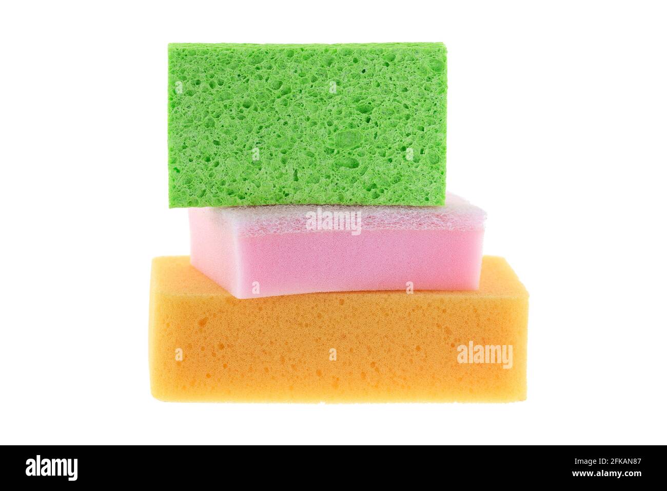 Stack of clean super absorbent cellulose sponge, dish washing sponge ...