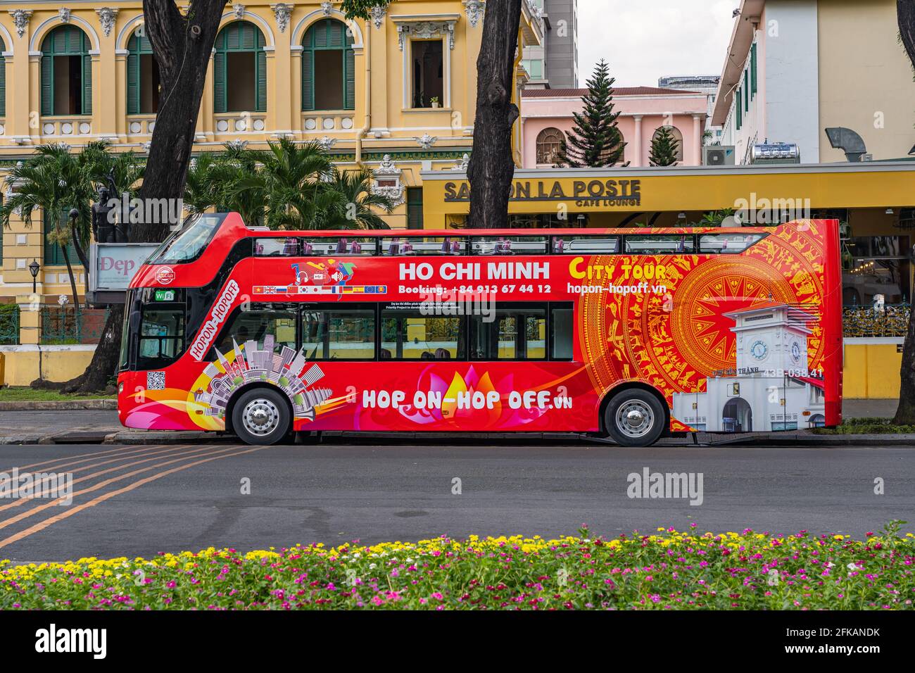 HO CHI MINH CITY, VIETNAM - April 26 2021: double decker bus for ...