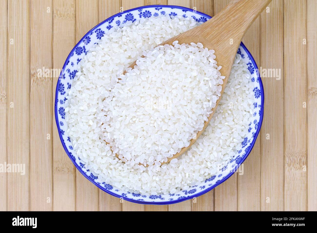 Closeup photo of a bowl filled with short grain Japanese Rice Stock ...