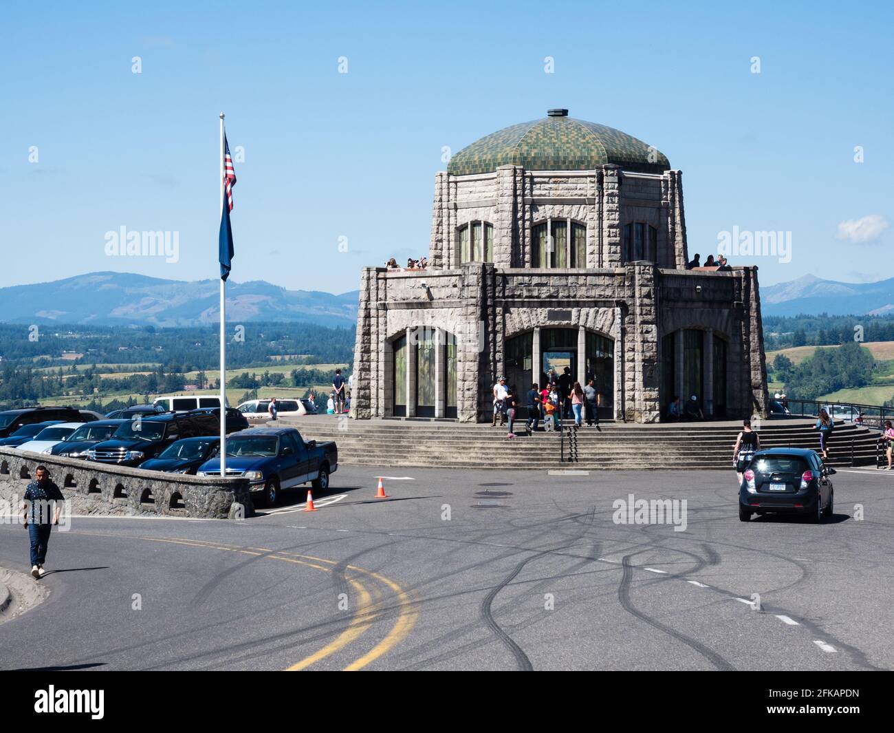 Corbett, OR, USA - July 23, 2017: Crown Point Vista House, a museum and ...