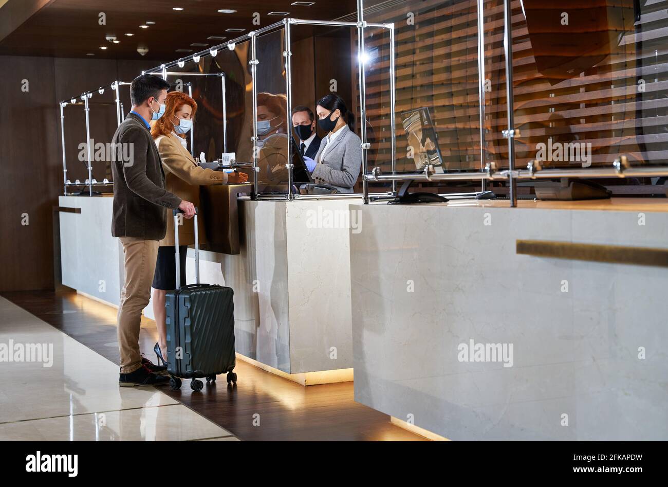 No crowd or queues in the hall of the hotel Stock Photo - Alamy
