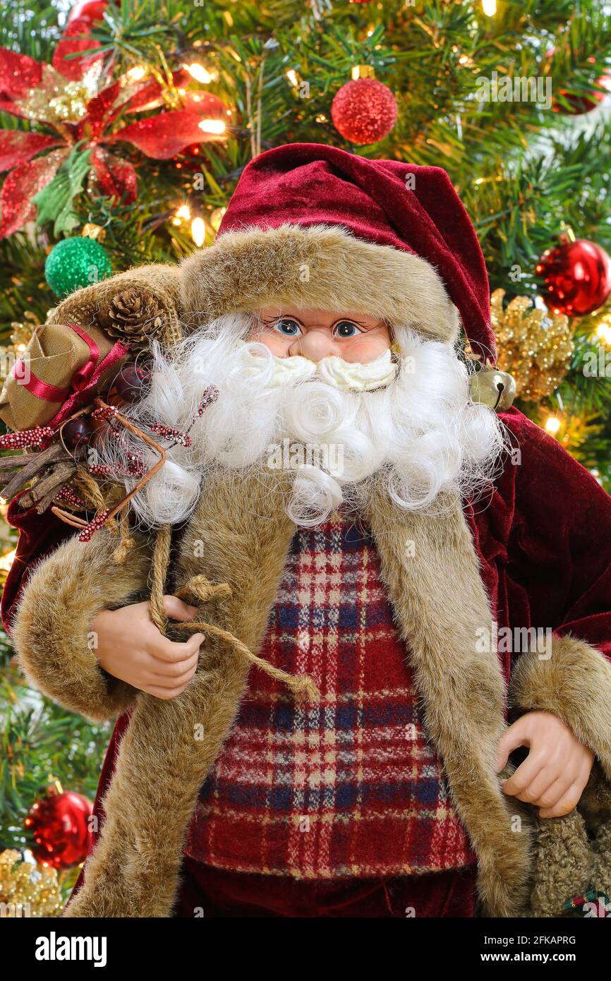 Santa with sack ornament hi-res stock photography and images - Alamy