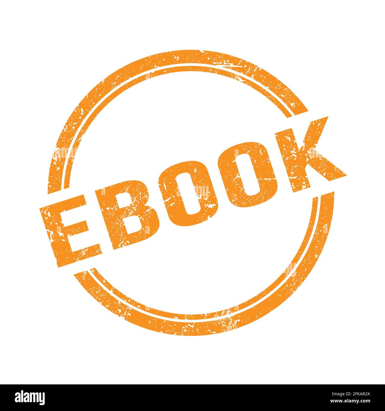 EBOOK text written on orange grungy vintage round stamp Stock Photo - Alamy