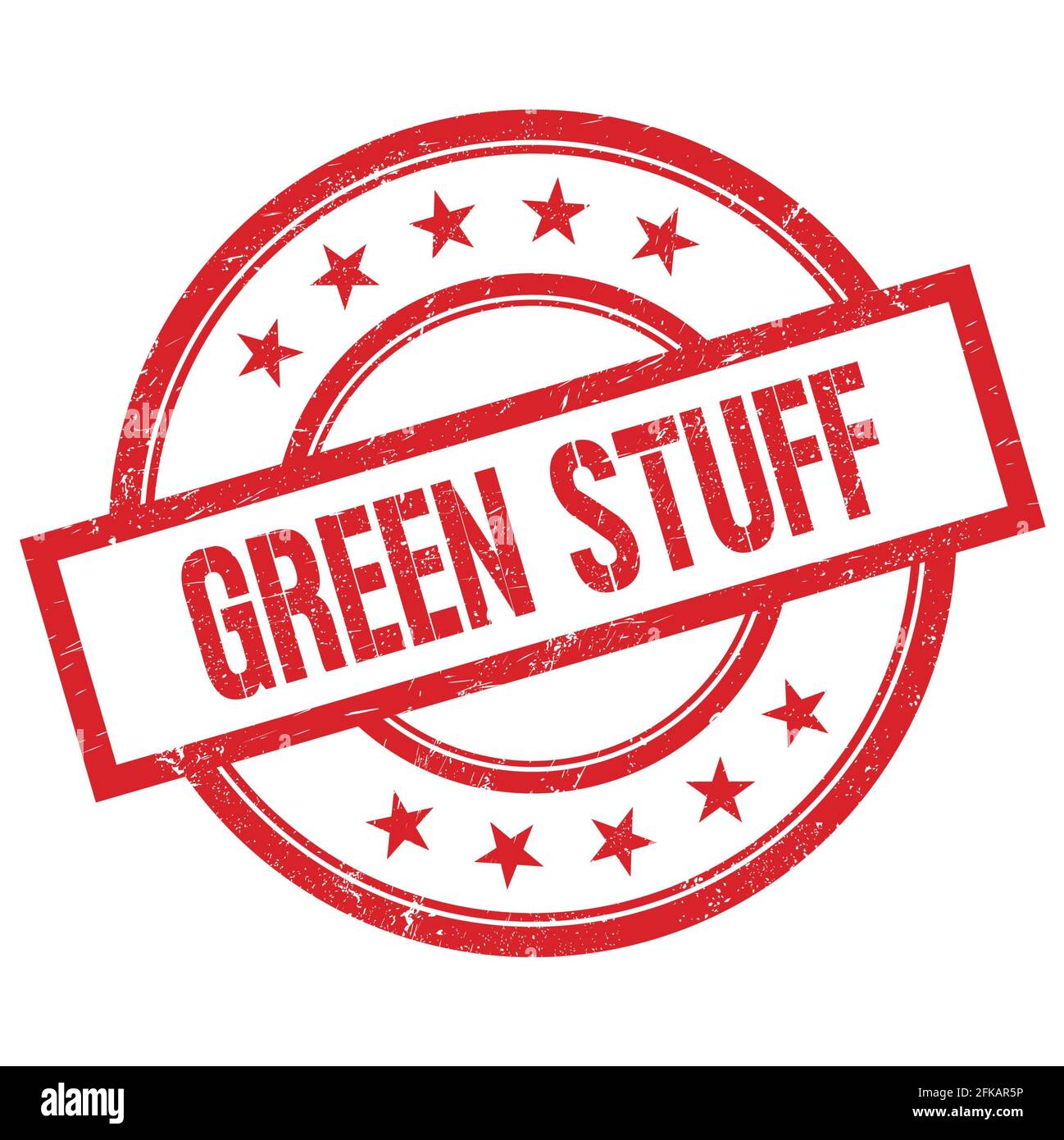 GREEN STUFF text written on red round vintage rubber stamp Stock Photo ...