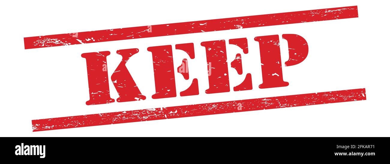 KEEP text on red grungy vintage rubber stamp Stock Photo - Alamy