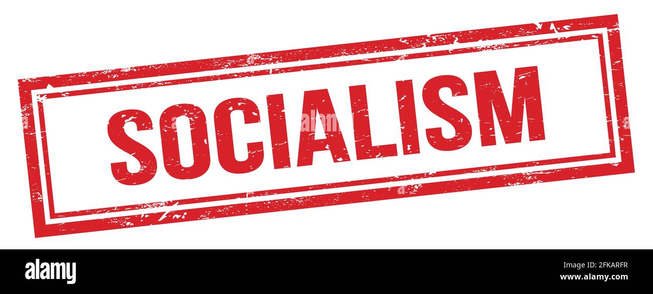 SOCIALISM text on red grungy vintage rectangle stamp Stock Photo - Alamy