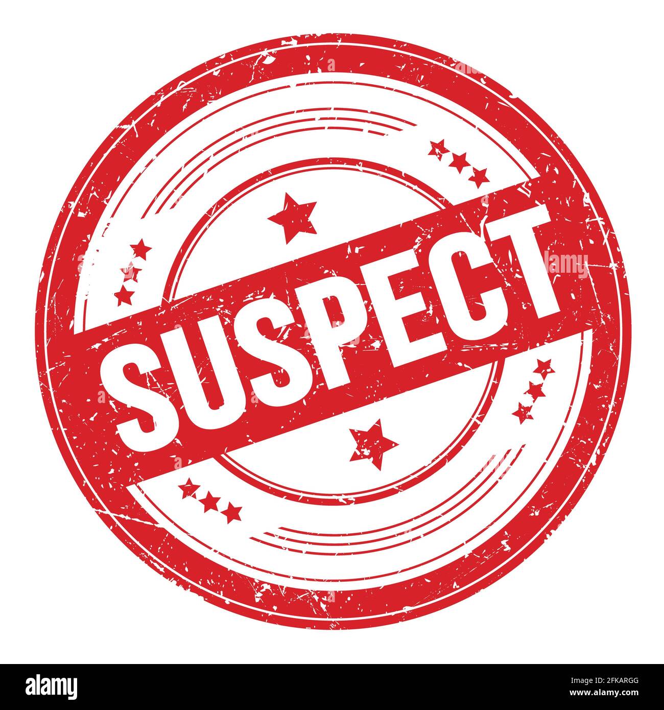 SUSPECT text on red round grungy texture stamp Stock Photo - Alamy