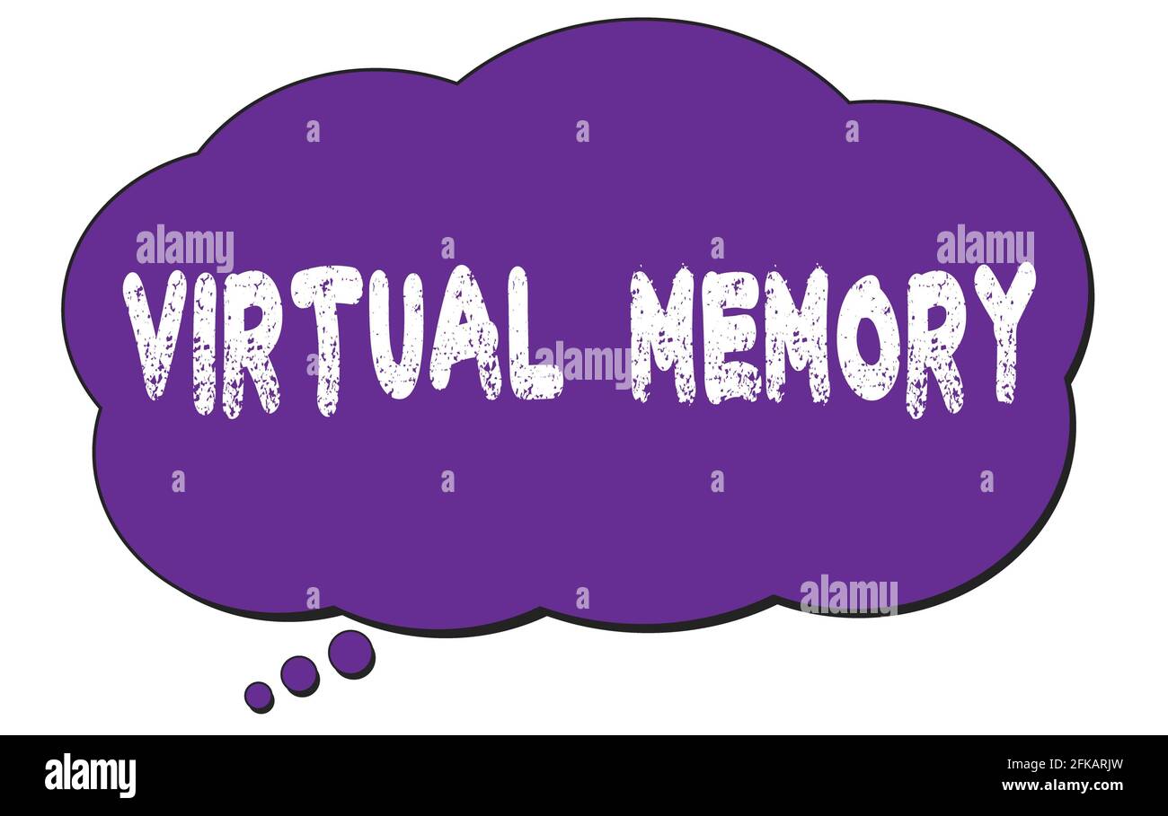 VIRTUAL MEMORY text written on a violet thought cloud bubble Stock ...