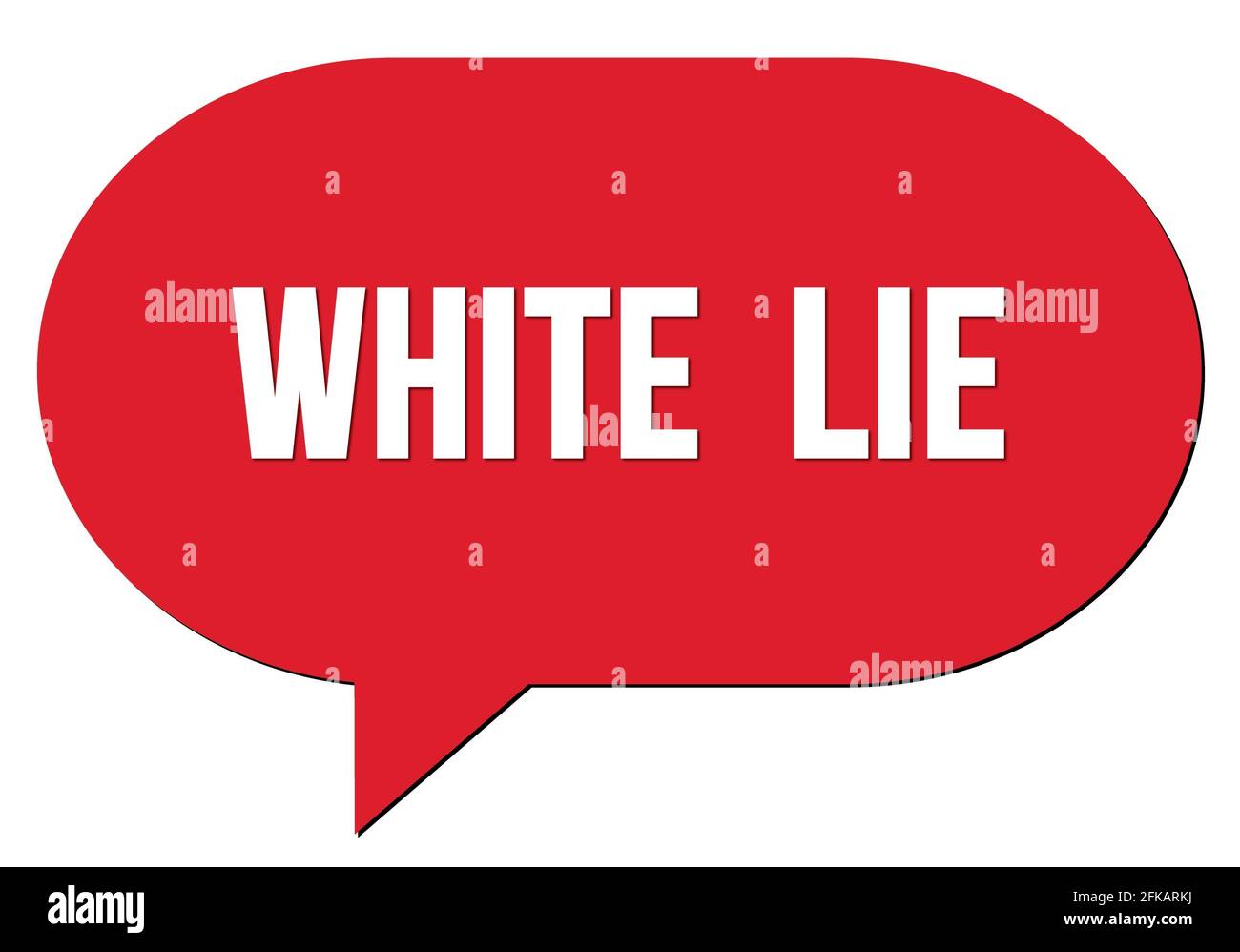 WHITE LIE text written in a red speech bubble stamp Stock Photo - Alamy