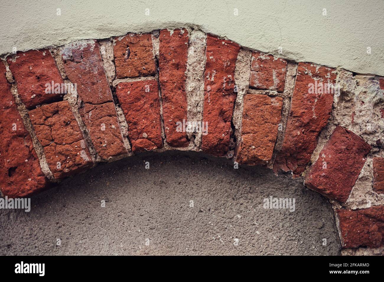 old wall with convex bricks. European building Stock Photo - Alamy