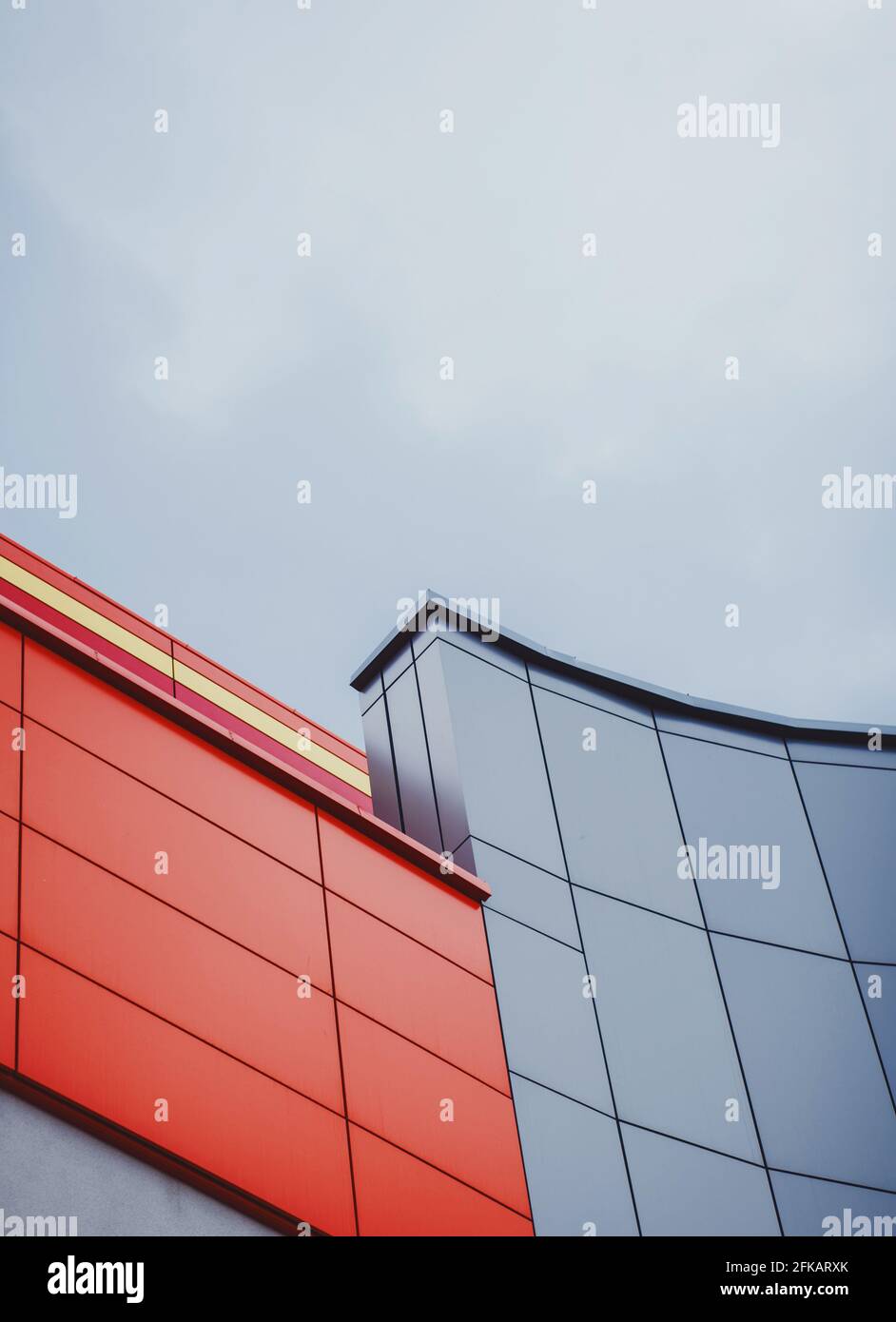 Architecture details modern building futuristic metal wall design Stock ...