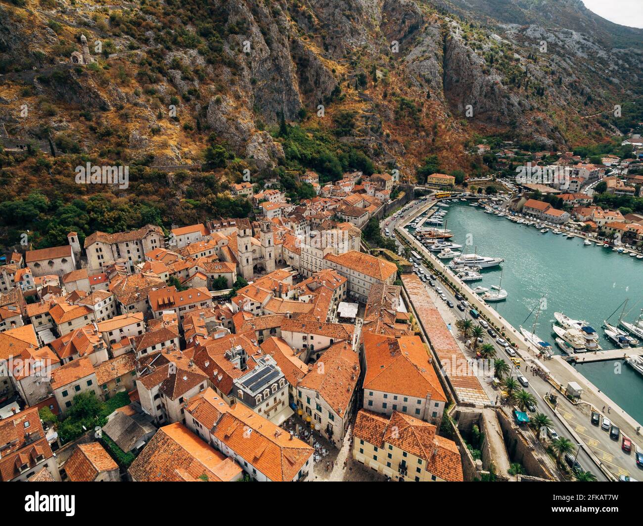 Aerial view kotor pier town hi-res stock photography and images - Alamy
