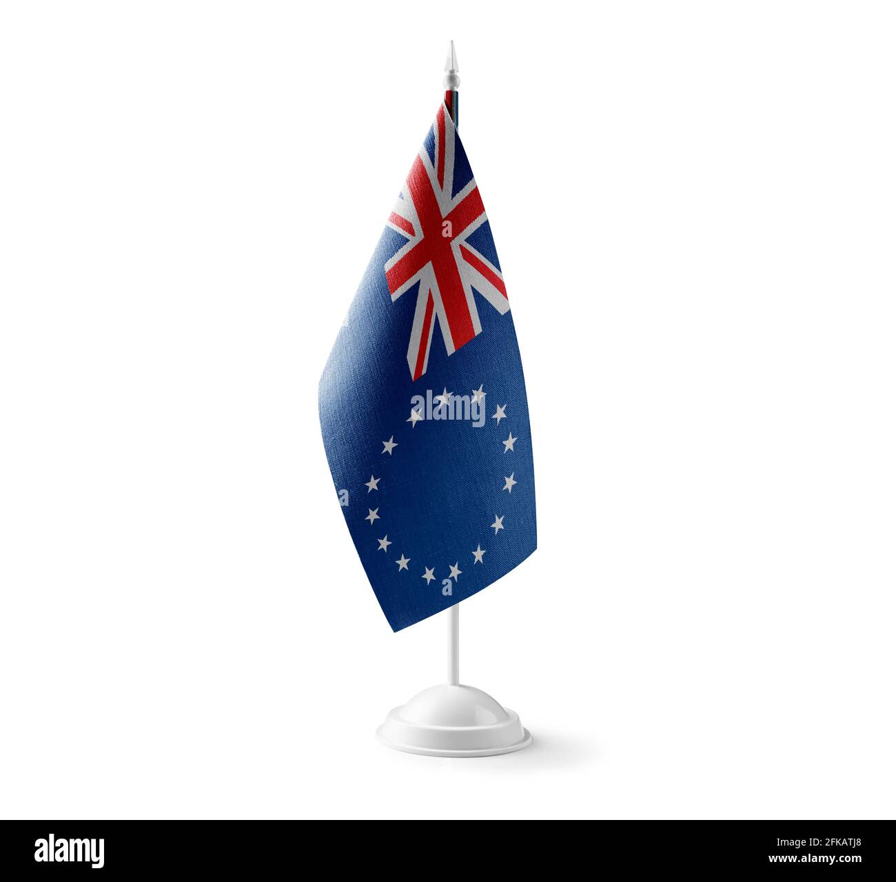 Small national flag of the Cook Islands on a white background Stock ...